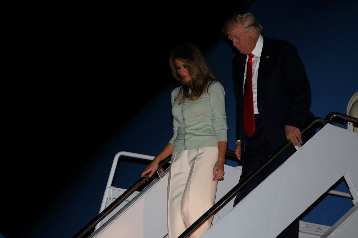 Trump volta aos EUA após sua 1ª viagem internacional como presidente ...