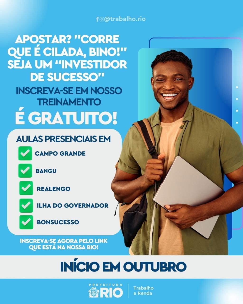 Prefeitura do Rio abre vagas para curso gratuito sobre investimentos