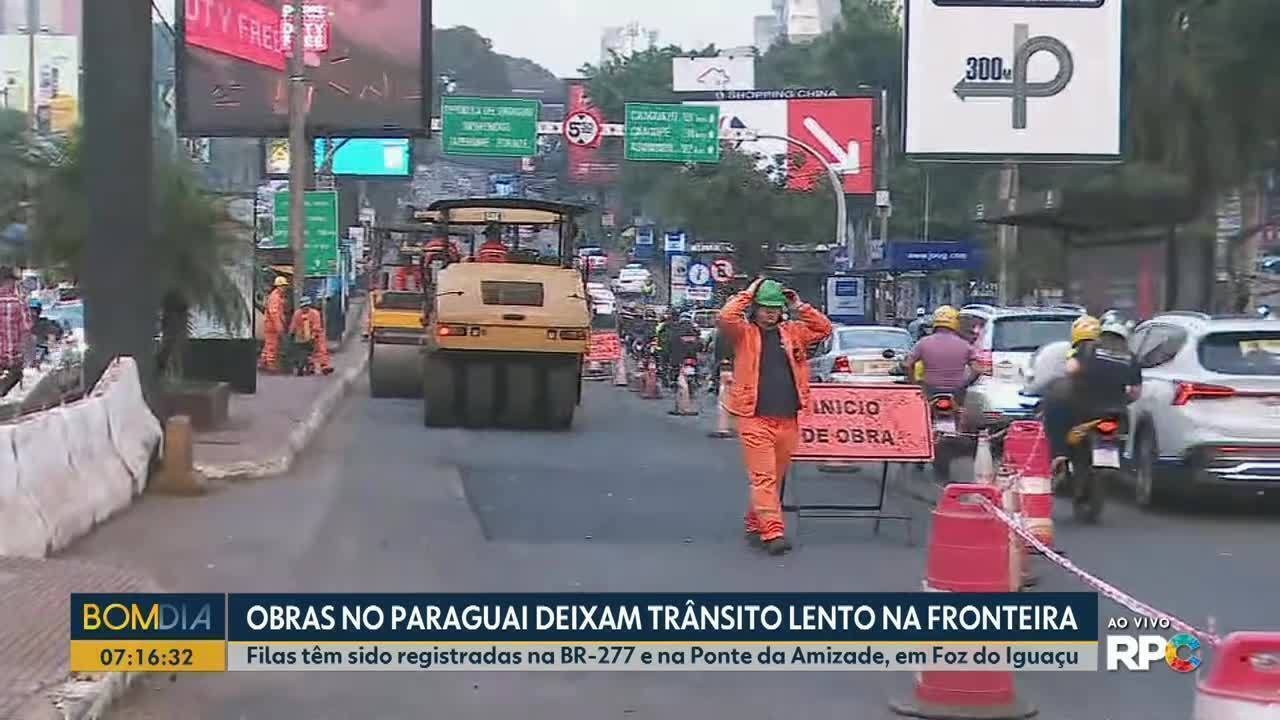 Obras no Paraguai deixam trânsito lento na Ponte da Amizade e BR-277 ...