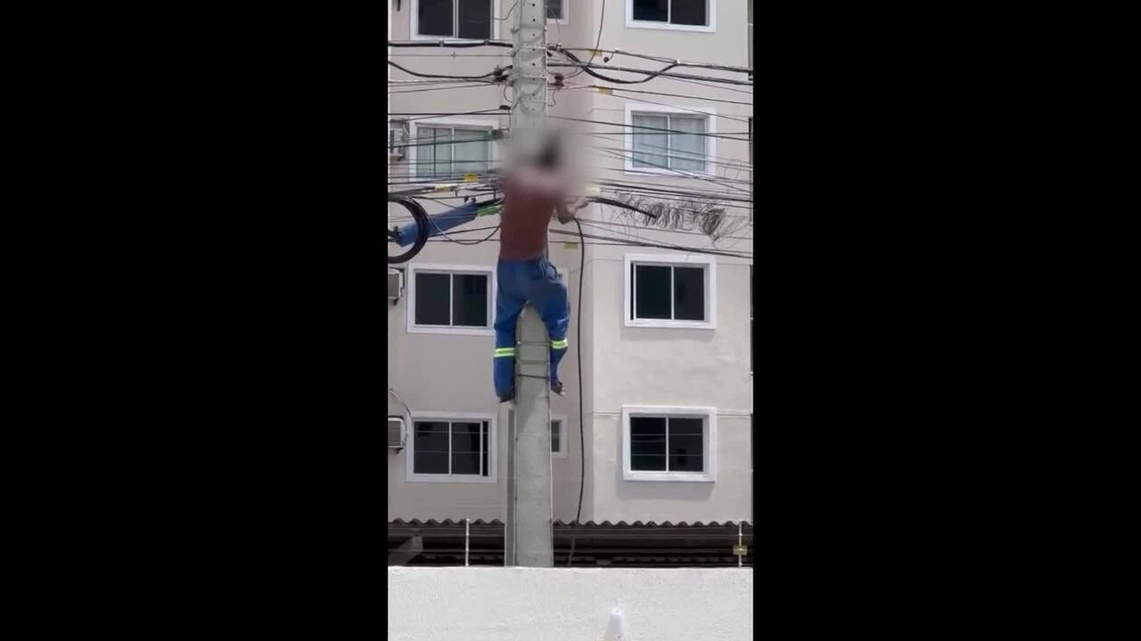 Homem é flagrado furtando fios na Zona Sul de Aracaju; VÍDEO | Sergipe | G1