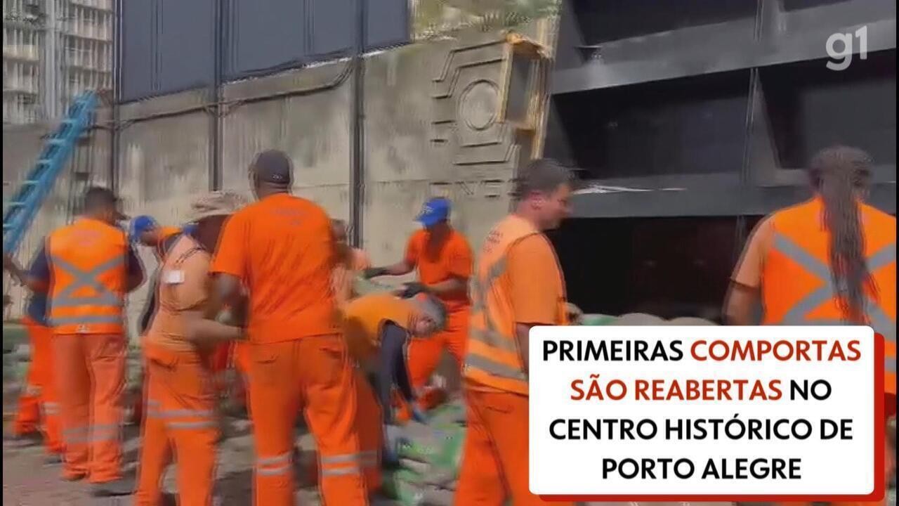 VÍDEO: comportas são reabertas após nível do Guaíba baixar em Porto ...