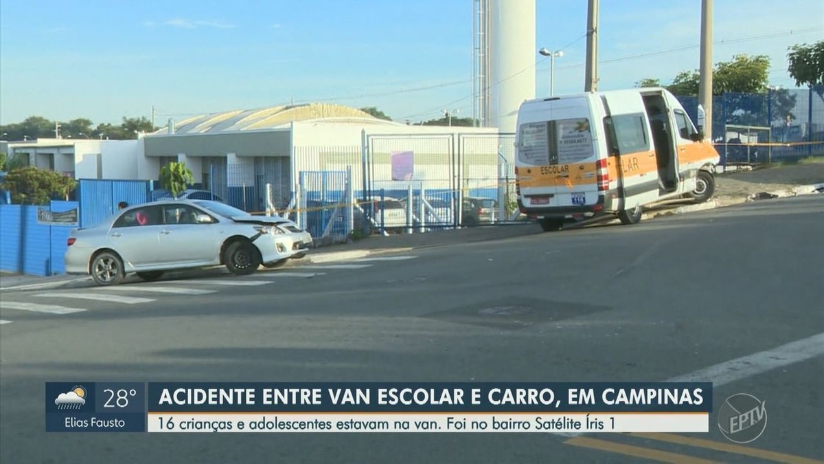 Colisão entre carro e van escolar deixa feridos em bairro de Campinas | Campinas e Região | G1