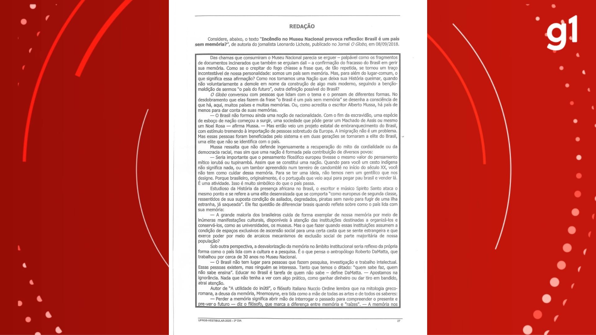 Confira os gabaritos das provas do vestibular 2025 da UFRGS