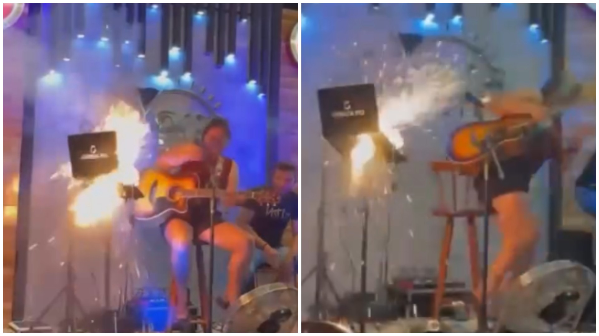Notebook pega fogo durante show, explode e assusta cantora; vídeo | G1