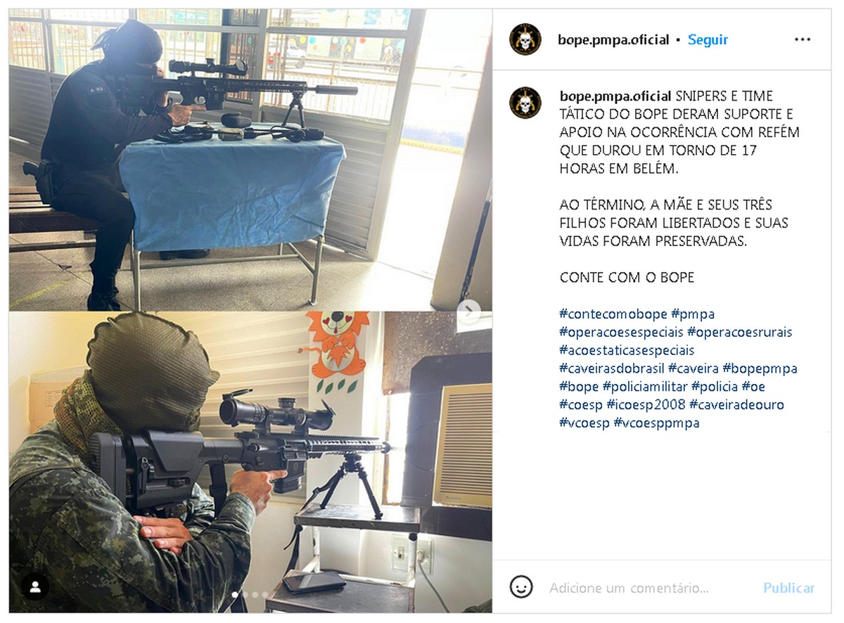 BOPE divulga imagens de snipers durante sequestro de mãe e filhos que ...