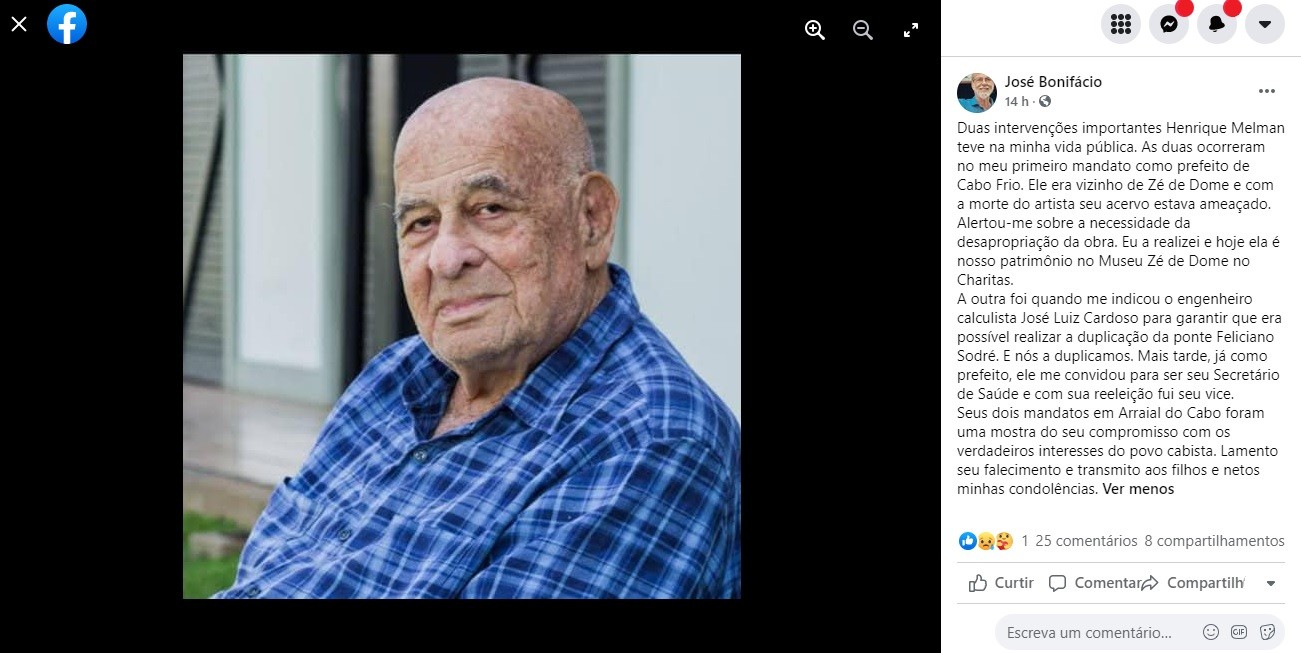 Ex-prefeito de Arraial do Cabo, RJ, Henrique Melman morre aos 90 anos | G1