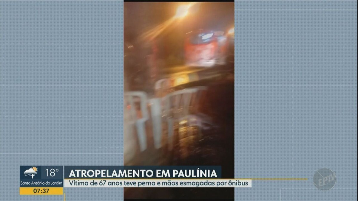 Idosa de 67 anos é atropelada por ônibus em Paulínia | Campinas e Região | G1