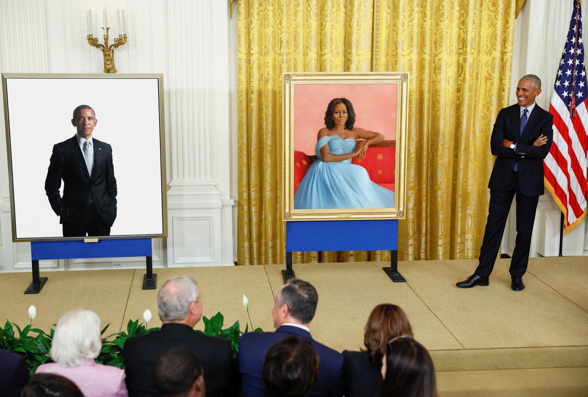 Barack e Michelle Obama inauguram retratos presidenciais na Casa Branca ...