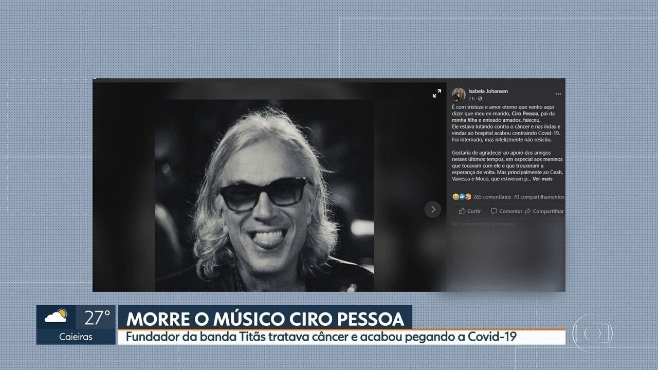 Ciro Pessoa, músico fundador dos Titãs, morre após contrair Covid-19 ...