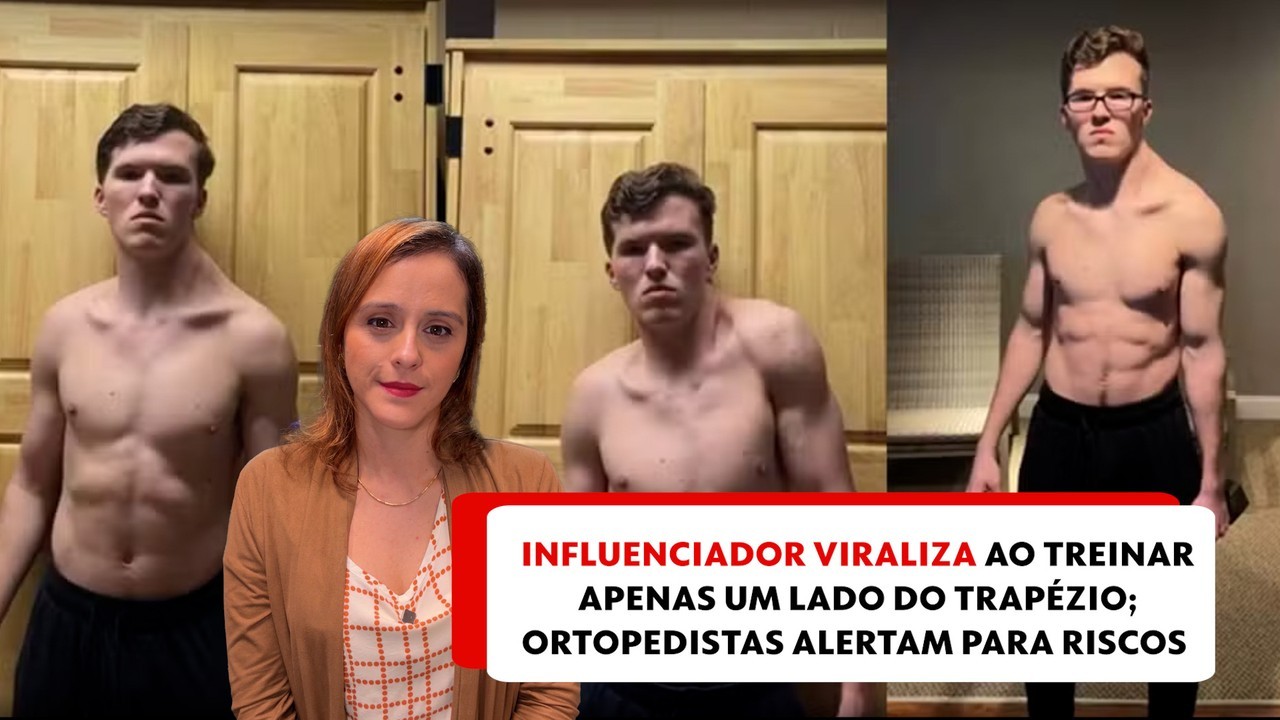 Influenciador viraliza ao treinar apenas um lado do trapézio