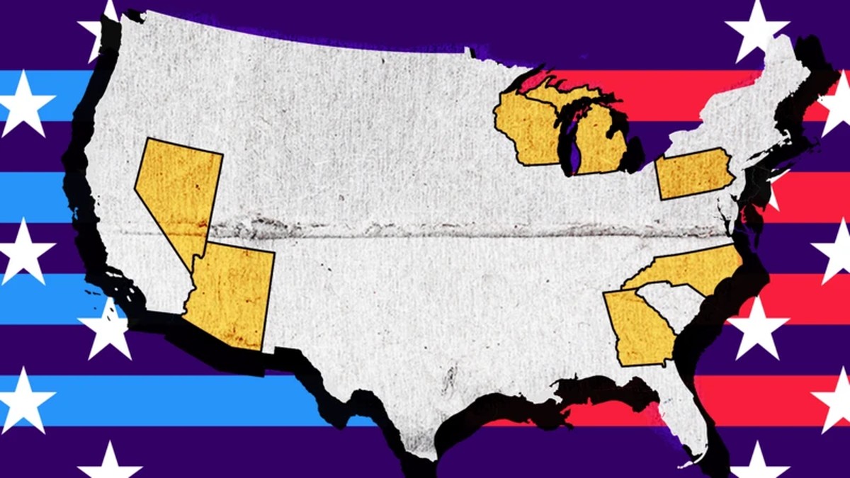 Os 7 Estados que podem decidir eleição nos EUA | Eleições nos EUA 2024 | G1