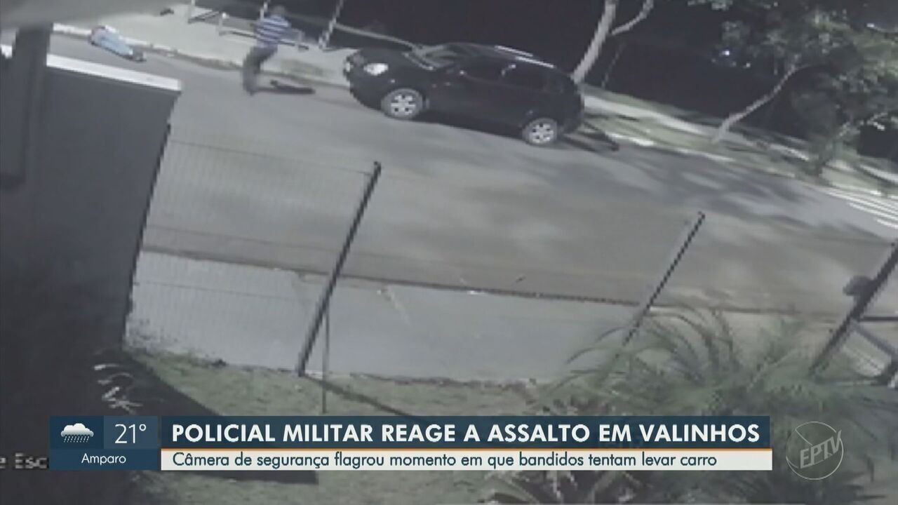 Vídeo mostra momento em que policial militar de folga reage à tentativa de roubo em Valinhos