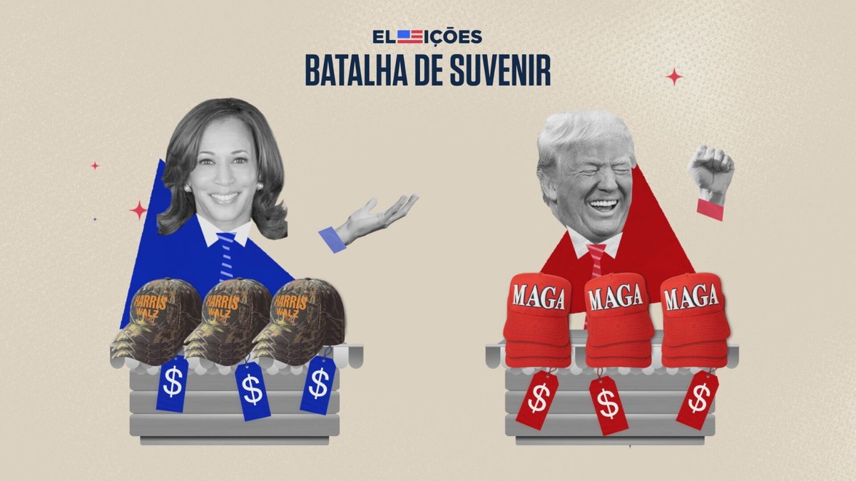 Campanhas de Trump e Kamala travam 'guerra de bonés' após versão ...