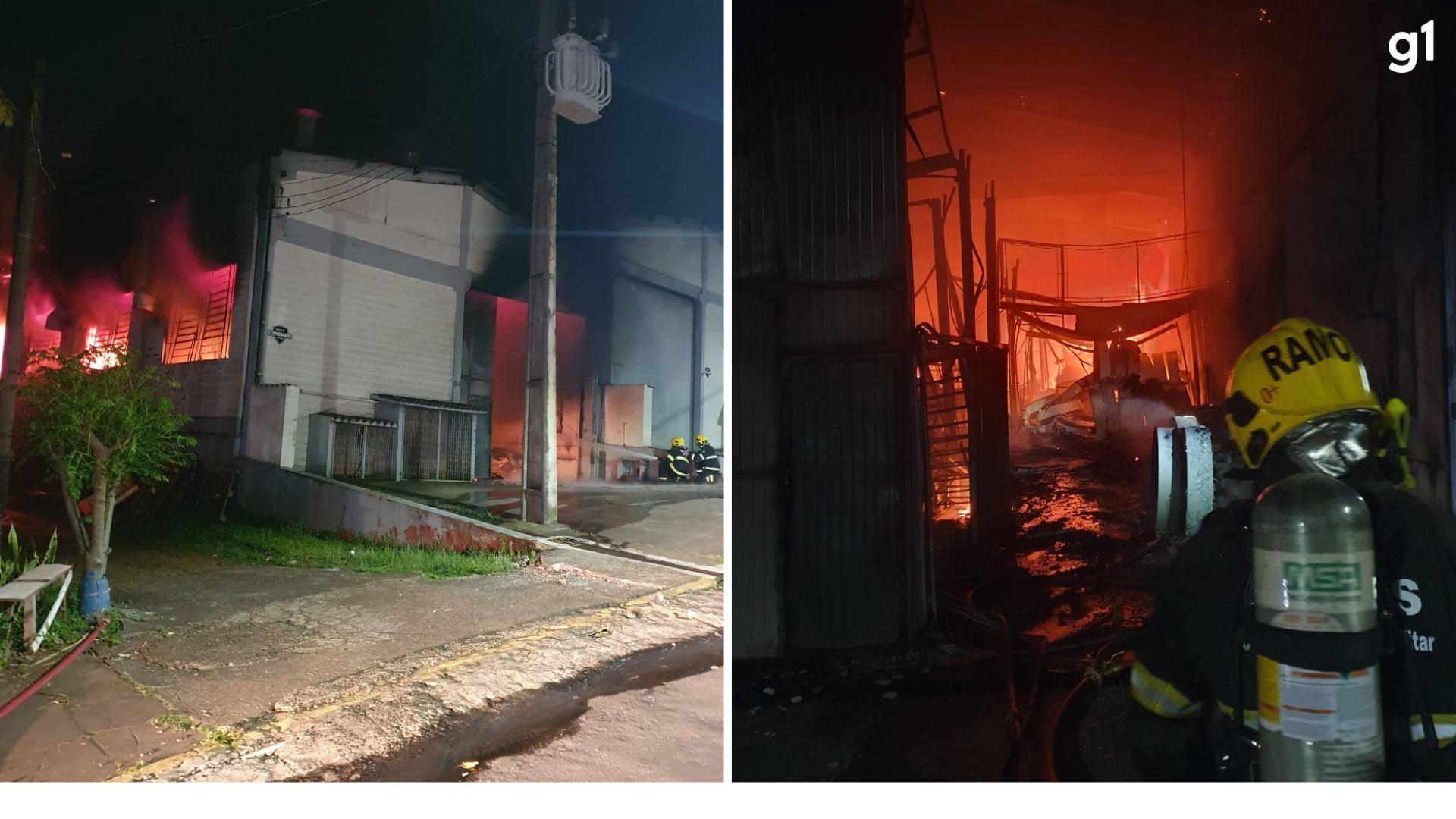 Incêndio atinge fábrica de produtos higiênicos em Estrela | G1