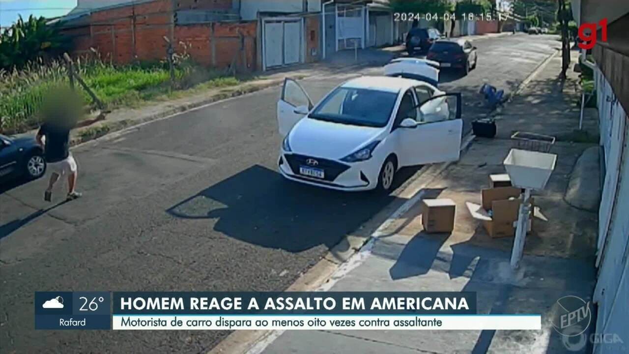 VÍDEO: vítima reage a tentativa de roubo, atira e acerta criminoso em Americana