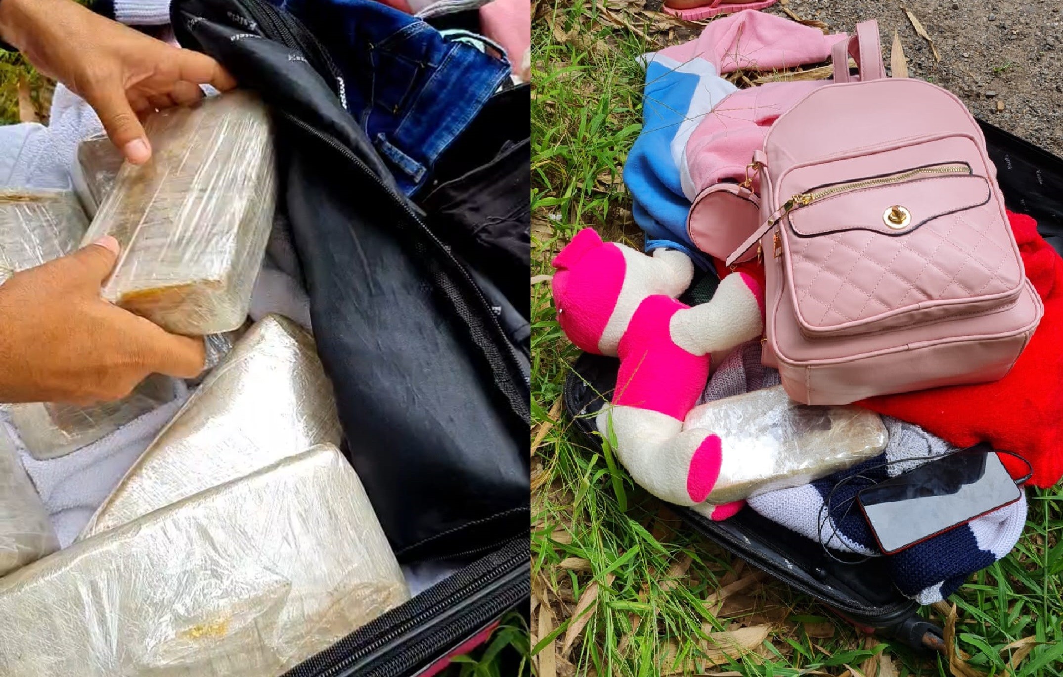 Tabletes de pasta base de cocaína são apreendidos em bagagem com roupas ...