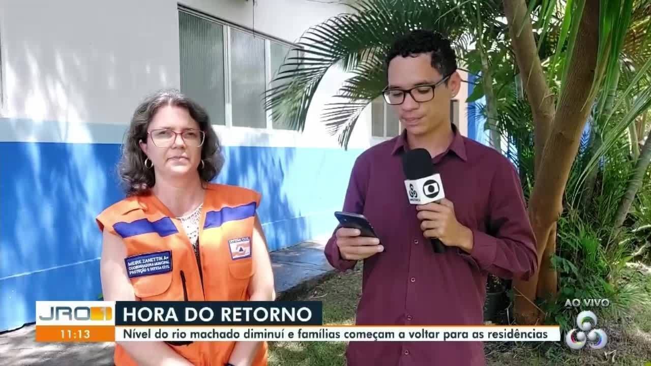 Nível do rio Machado desce e famílias começam a voltar para casa em Ji ...