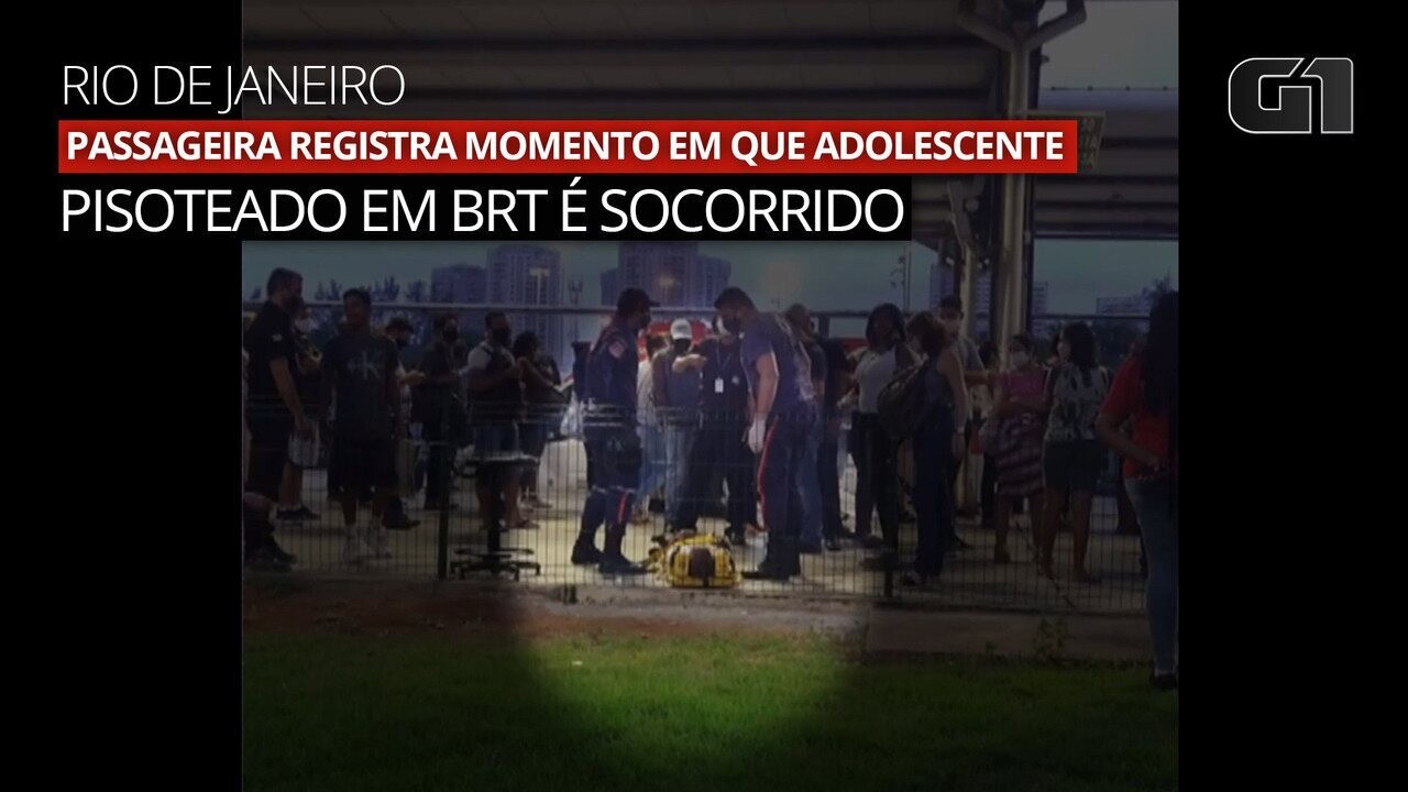 Adolescente é pisoteado ao entrar em ônibus lotado do BRT no Rio | G1
