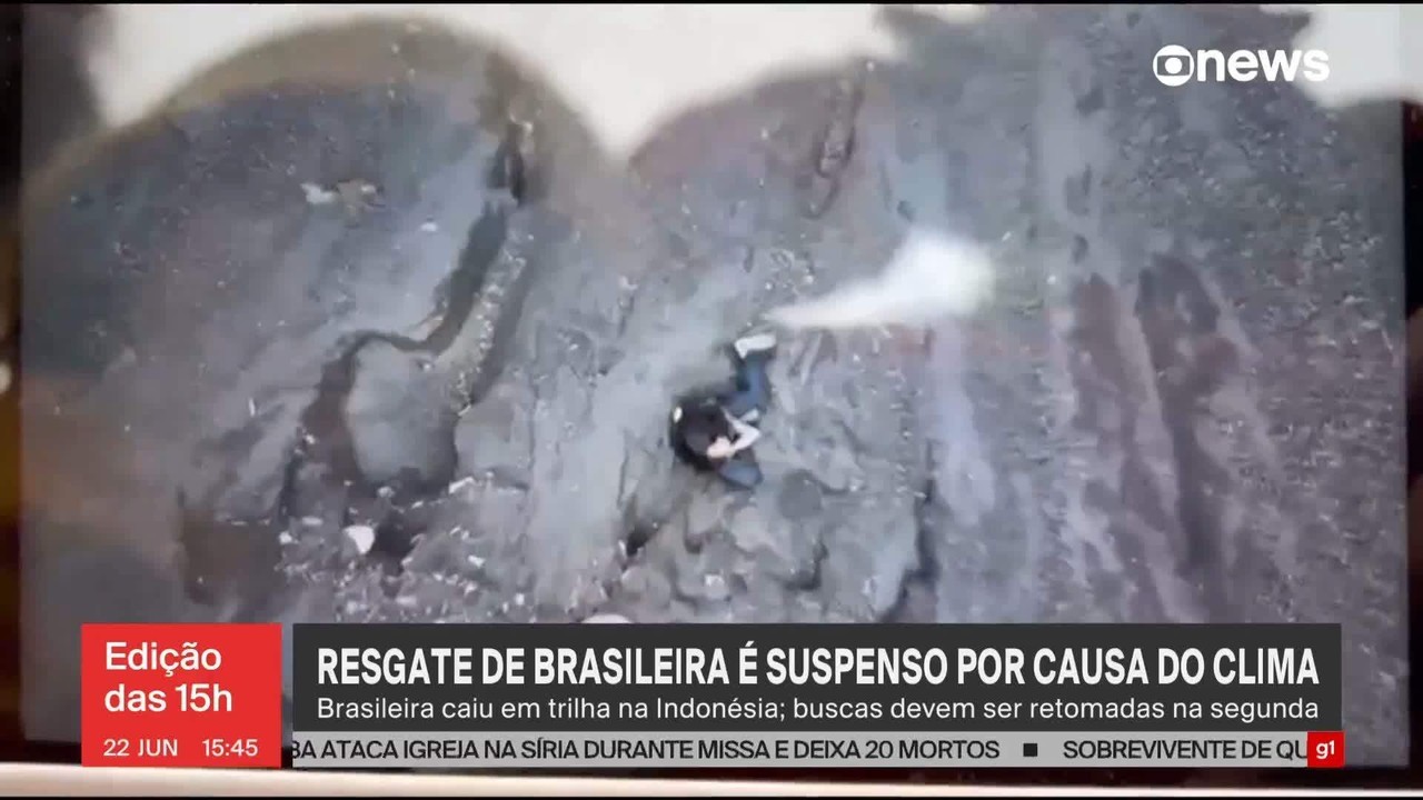Resgate de brasileira que caiu em trilha na Indonésia.