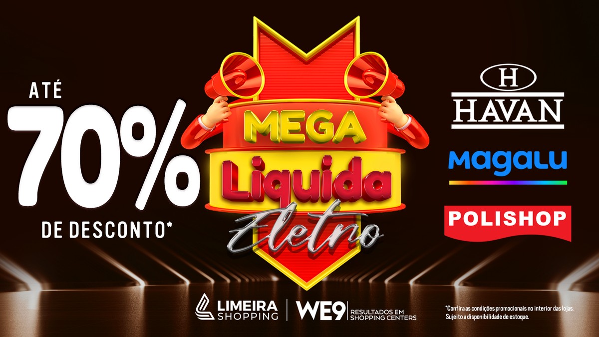 Mega Liquida Eletro no Limeira Shopping tem até 70% de desconto em eletrodomésticos | Limeira ...