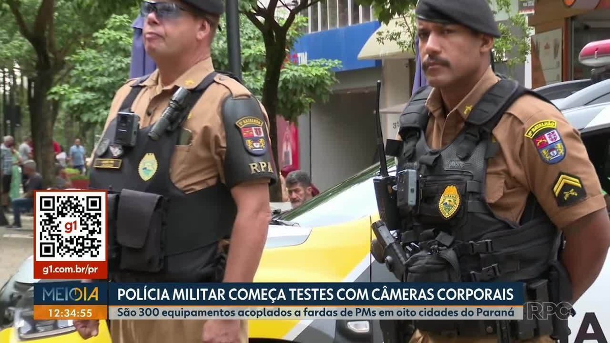 PM começa a testar 300 câmeras corporais em oito cidades do Paraná ...