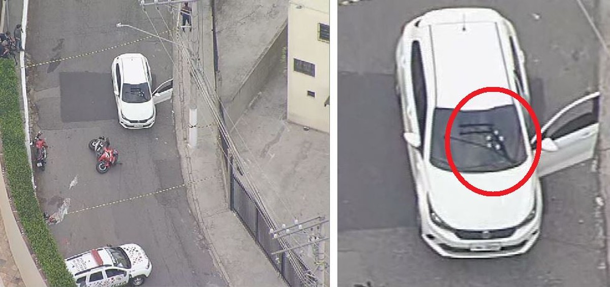 Policial é ferido e para-brisa de carro fica crivado de balas após ...