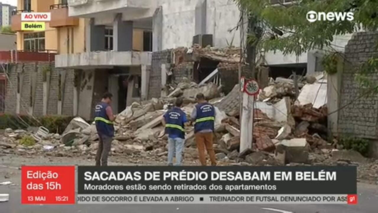 Prédio residencial é todo evacuado após 13 sacadas desabarem em Belém | G1