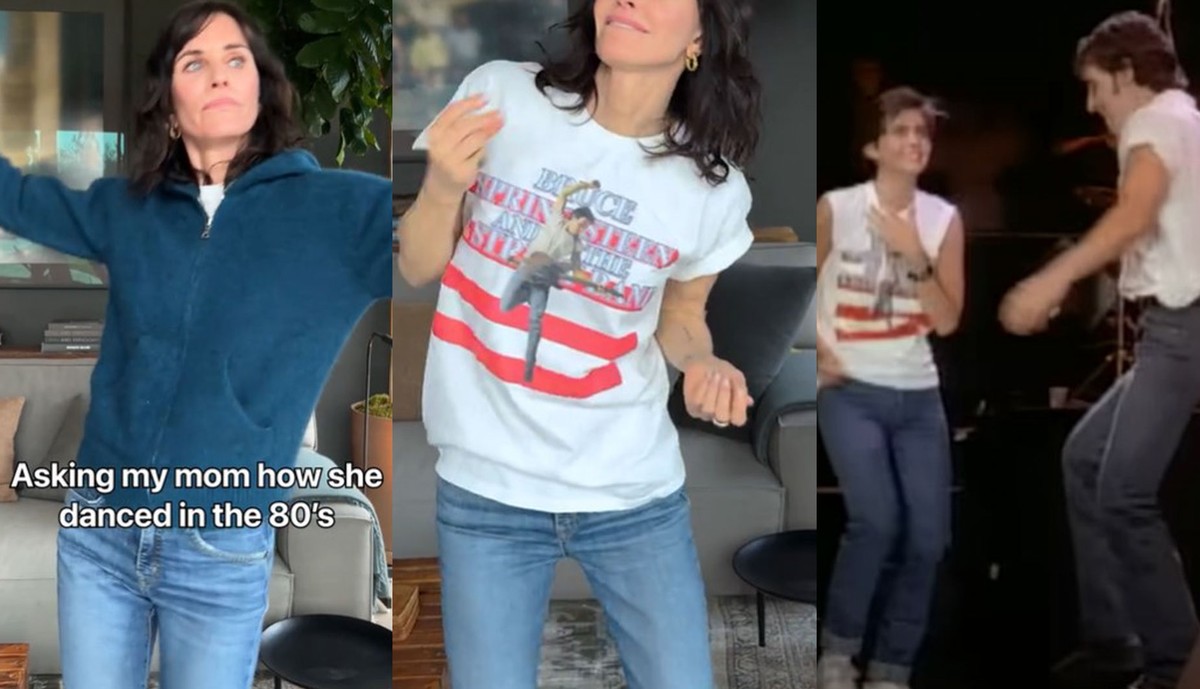 Courteney Cox recria cena icônica de clipe de Bruce Springsteen 40 anos ...