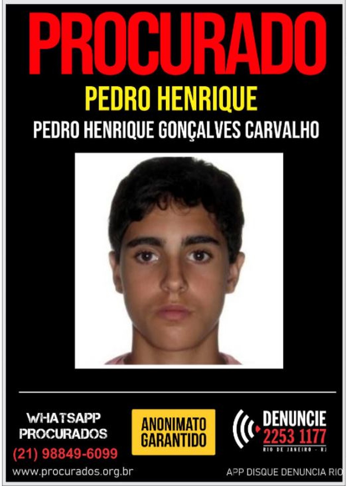 Disque Denúncia Divulga Cartaz Para Localizar Suspeito De Tentativa De